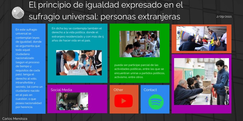 El principio de igualdad expresado en el sufragio universal: personas