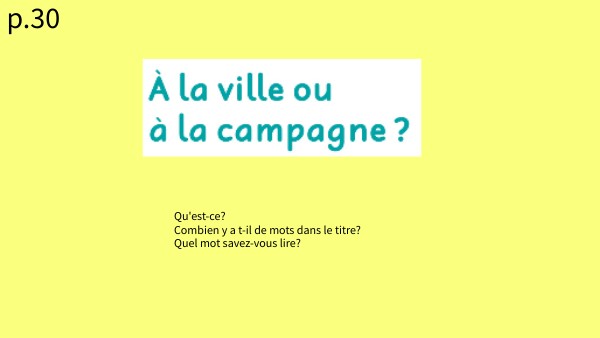 A la ville ou a la campagne