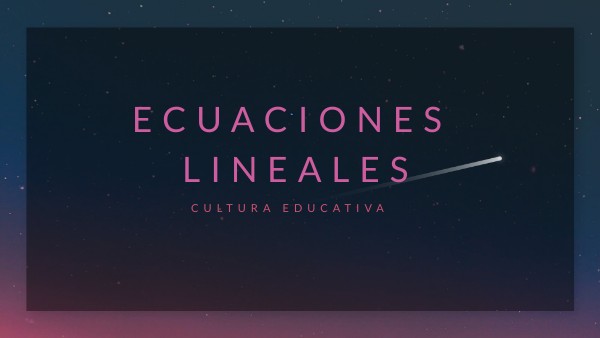 Ecuaciones Lineales