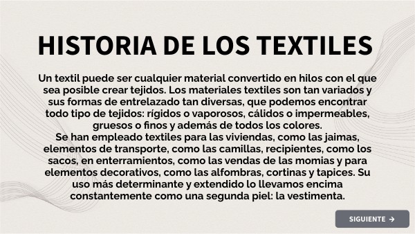 HISTORIA DE LOS TEXTILES