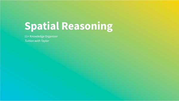 Spatial Reasoning: Knowledge Organiser
