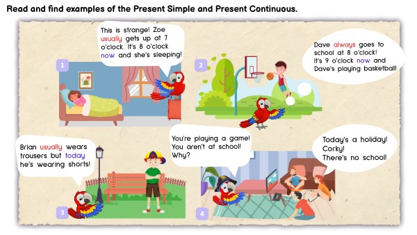 Present Simple, Present Continuous