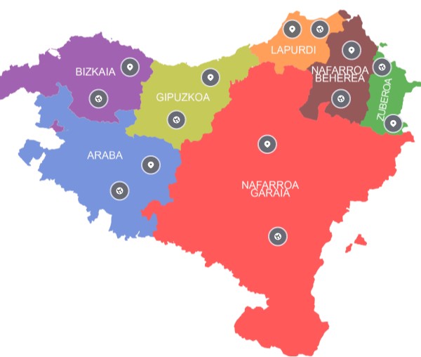 Euskal Herriko mapa politikoa
