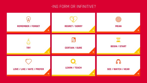 ing or infinitive