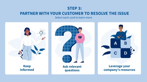 Step 3: Partner with your customer to resolve the issue