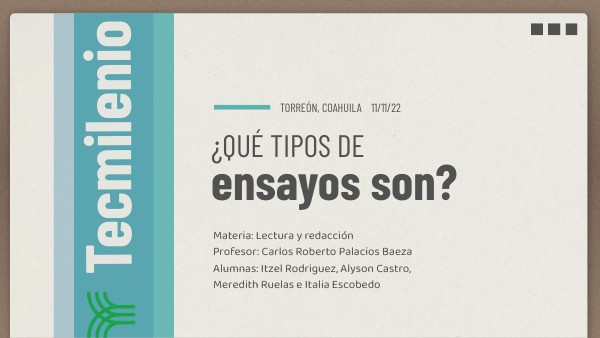 Tipos De Ensayos Son