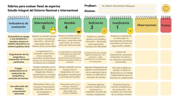 Rúbrica PANEL DE EXPERTOS