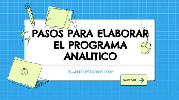 PASOS ELABORACIÓN PROGRAMA ANALITICO