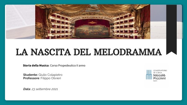 LA NASCITA DEL MELODRAMMA