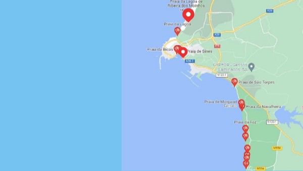 Mapa das praias