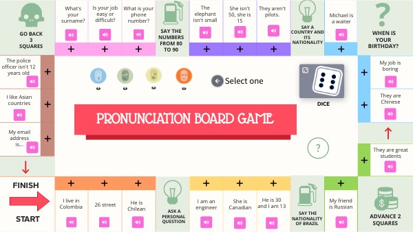 Pronunciation Board Game