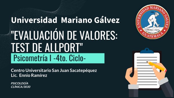 "Evaluación de valores: Test de Allport"