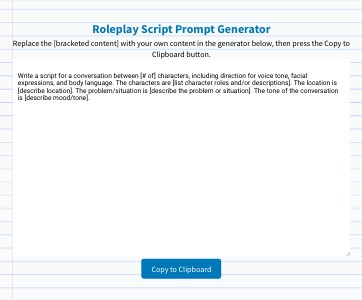 Roleplay Script Prompt Editor