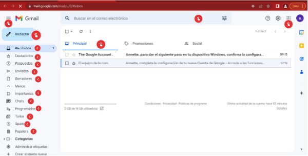 Principales funciones de Gmail
