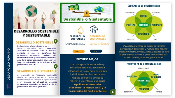 TRÍPTICO DESARROLLO SOSTENIBLE Y SUSTENTABLE