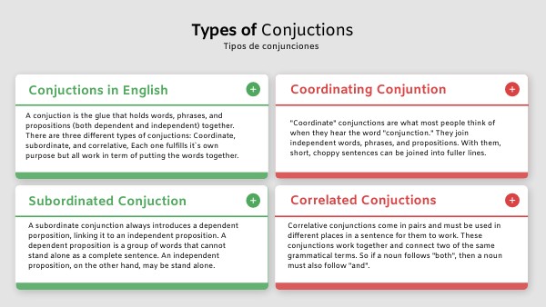 Types of conjunctions