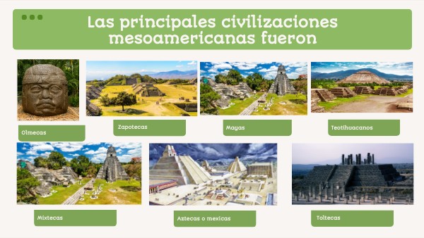 Las principales civilizaciones mesoamericanas fueron