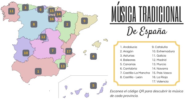 Map of Spain - Traditional music