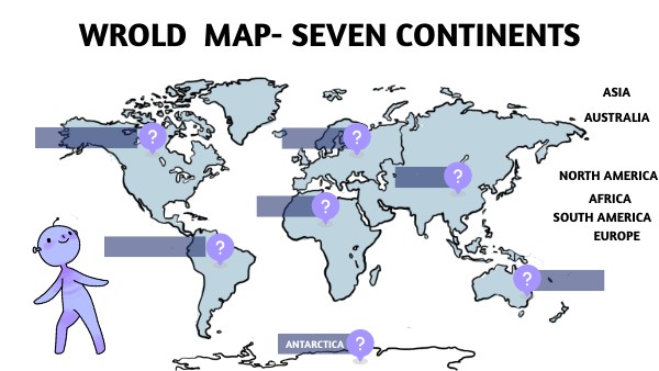 The map of the seven continents