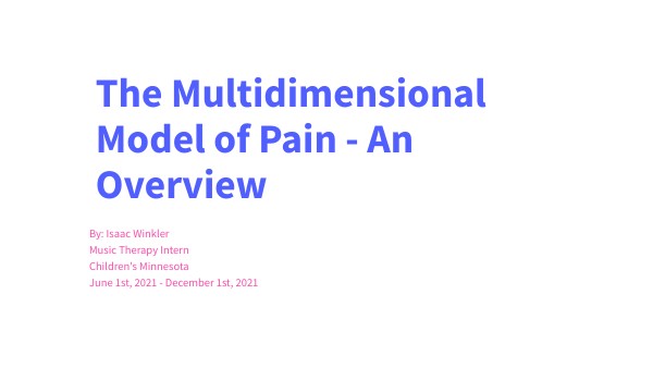Multidimensional Model of Pain