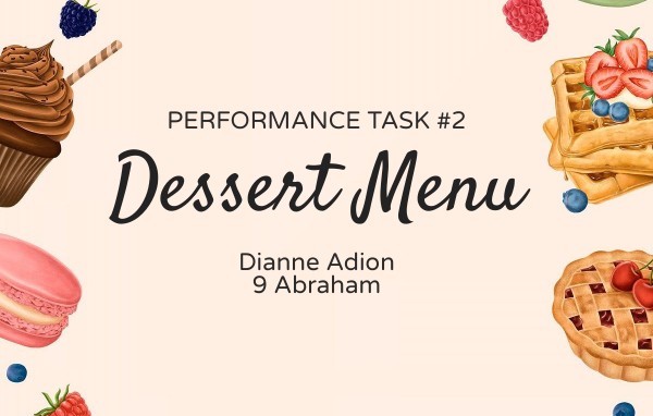 Dessert Menu