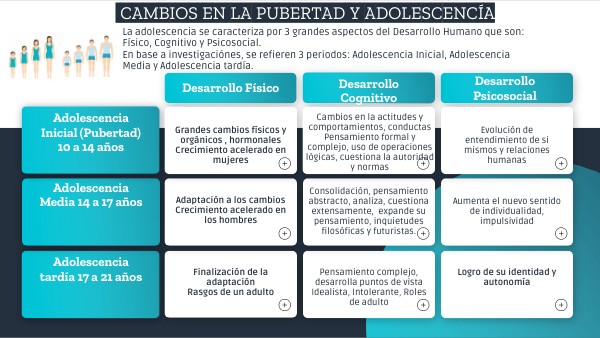 Cambios en la pubertad y adolecía