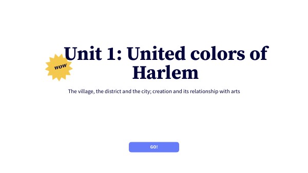 Unit 1: United colors of Harlem