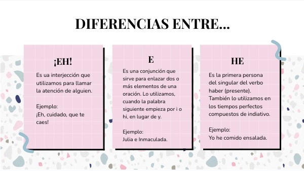Diferencias entre eh e y he