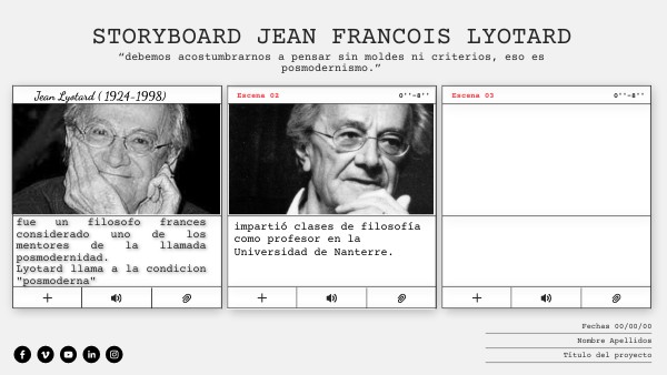STORYBOARD Jean Francois Lyotard By Martina On Genially STORYBOARD Jean Francois Lyotard By Martina On Genially