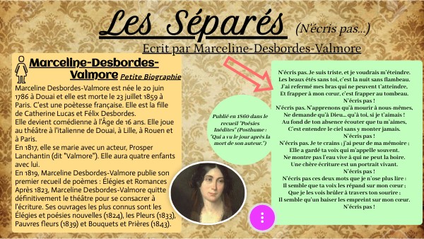 Poème Les Séparés De Marceline Desbordes Valmore Analyse | Chtoby Pomnili