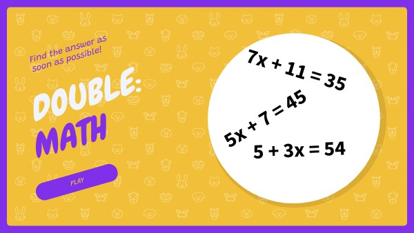 DOUBLE MATH GAME