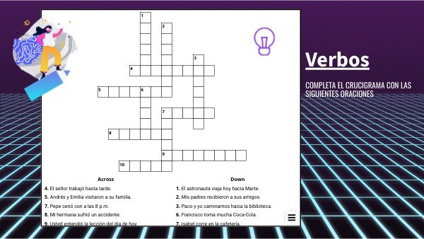 Crucigrama de Verbos