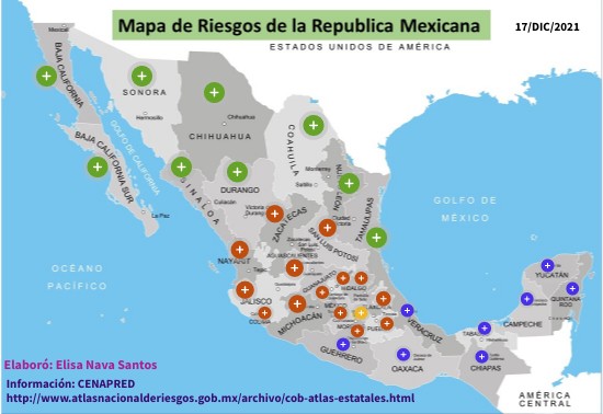 Mapa de riesgos de la Republica Mexicana