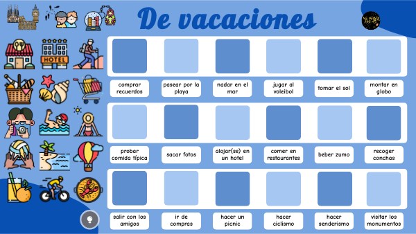 Actividades en vacaciones Vocabulario (18)
