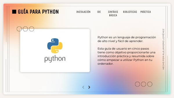 GUÍA USUARIO PARA EMPEZAR EN PYTHON