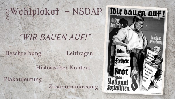 ,,Wir bauen auf!'' Wahlplakat NSDAP 1932