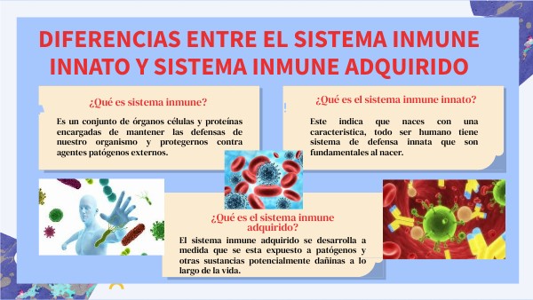 Diferencias de sistema inmune innato y sistema inmune adquirido