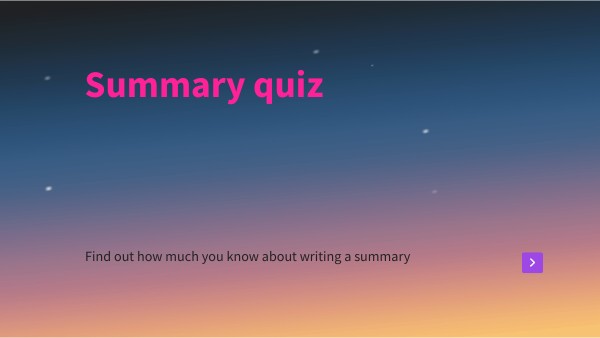Summary Quiz