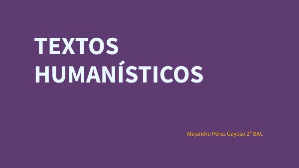 Textos Humanísticos