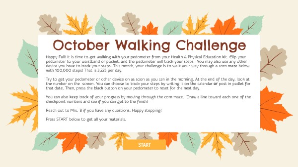 October Walking Challenge