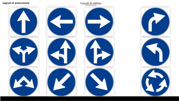 Segnali stradali di obbligo