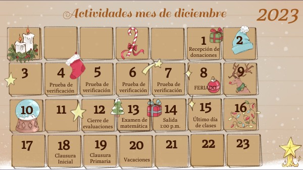Actividades mes de diciembre