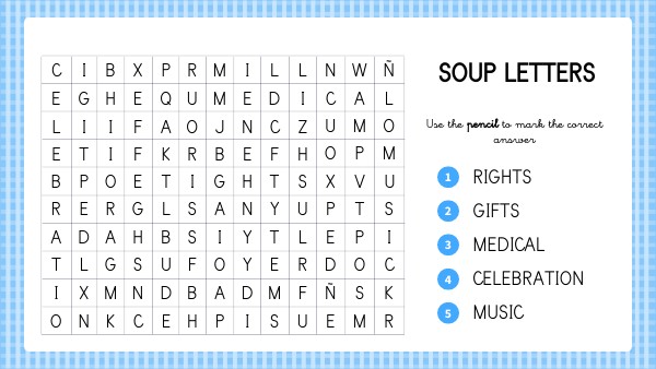 SOUP LETTERS