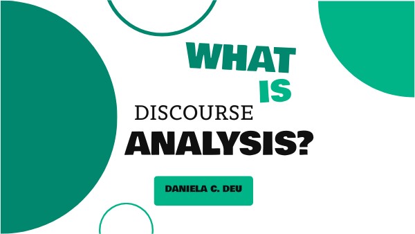 DISCOURSE ANALYSIS