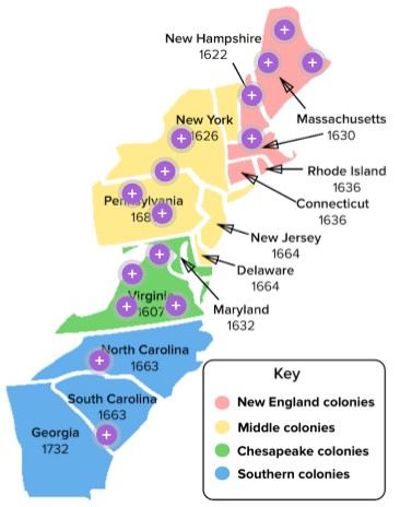 APUSH 13 Colonies Graphic