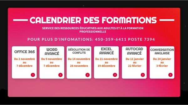 Calendrier des formations - PUBL