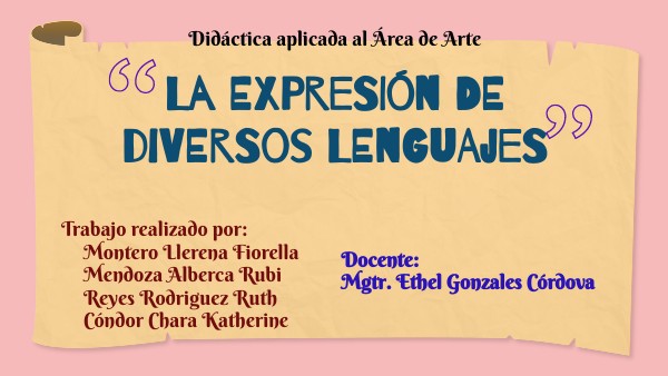 LA EXPRESION DE DIVERSOS LENGUAJES