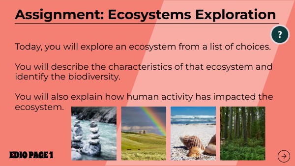 Ecosystems Exploration Walkthrough