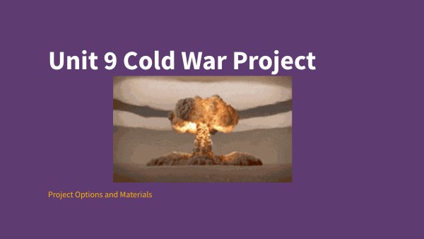 U.S. History Unit 9 Cold War Project