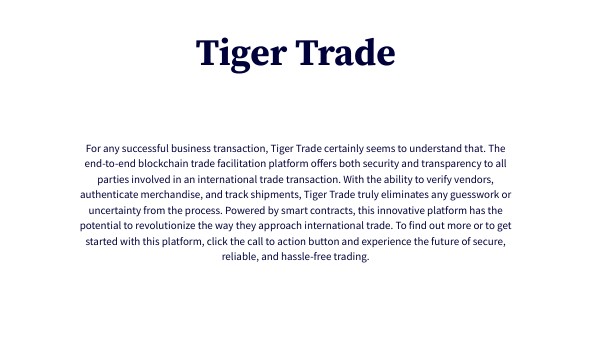 Tigertrader TigerTrade Review - An Advance Crypto Trading Terminal